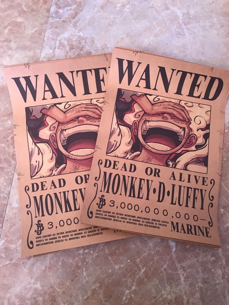 Luffy Wanted Poster One Piece Poster Manga 3 Billion Bounty - Etsy Israel