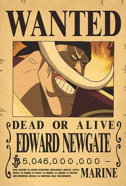 One Piece Villians Bounty Posters Anime Wanted Posters Blackbeard ...