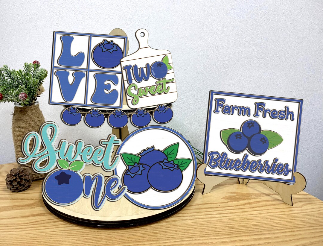 Blueberry Tiered Tray SVG Bundle Tiered Tray Decor Blueberry - Etsy