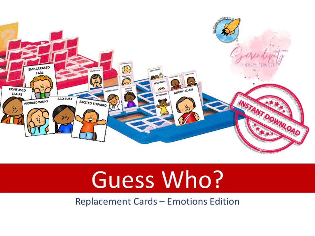 Guess Who? Replacement Cards for SEL Therapy Counseling Emotions ...