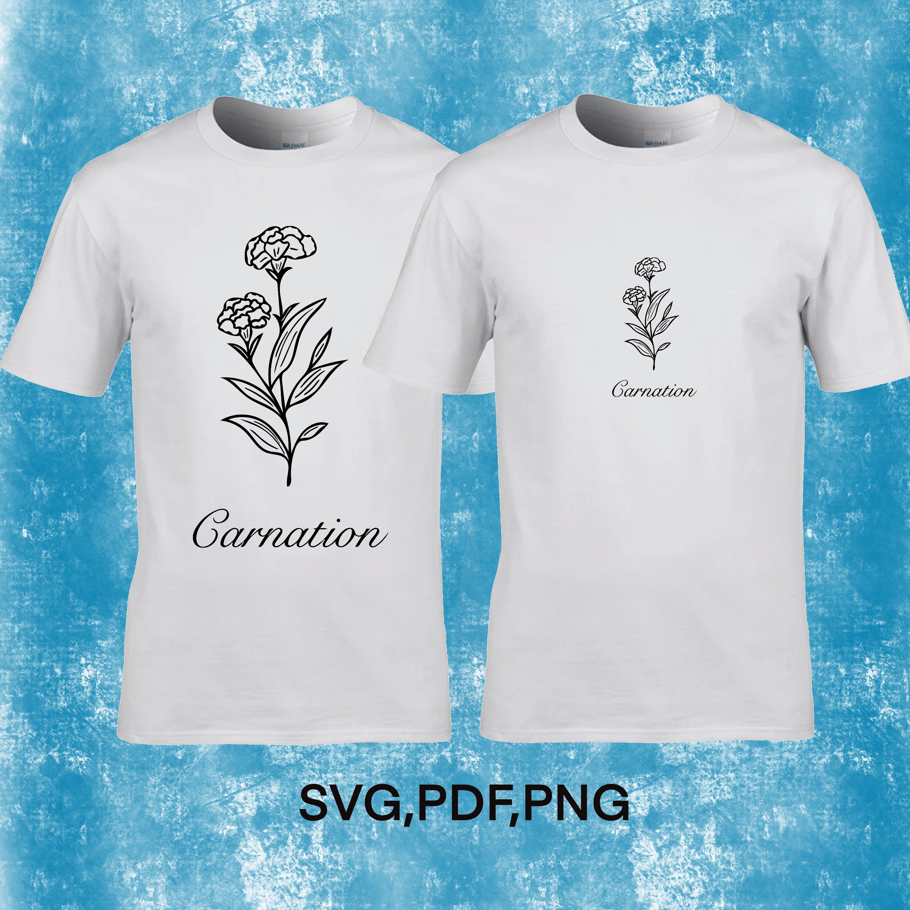 Carnation SVG : Carnation Flower SVG Birth Flower Clipart - Etsy