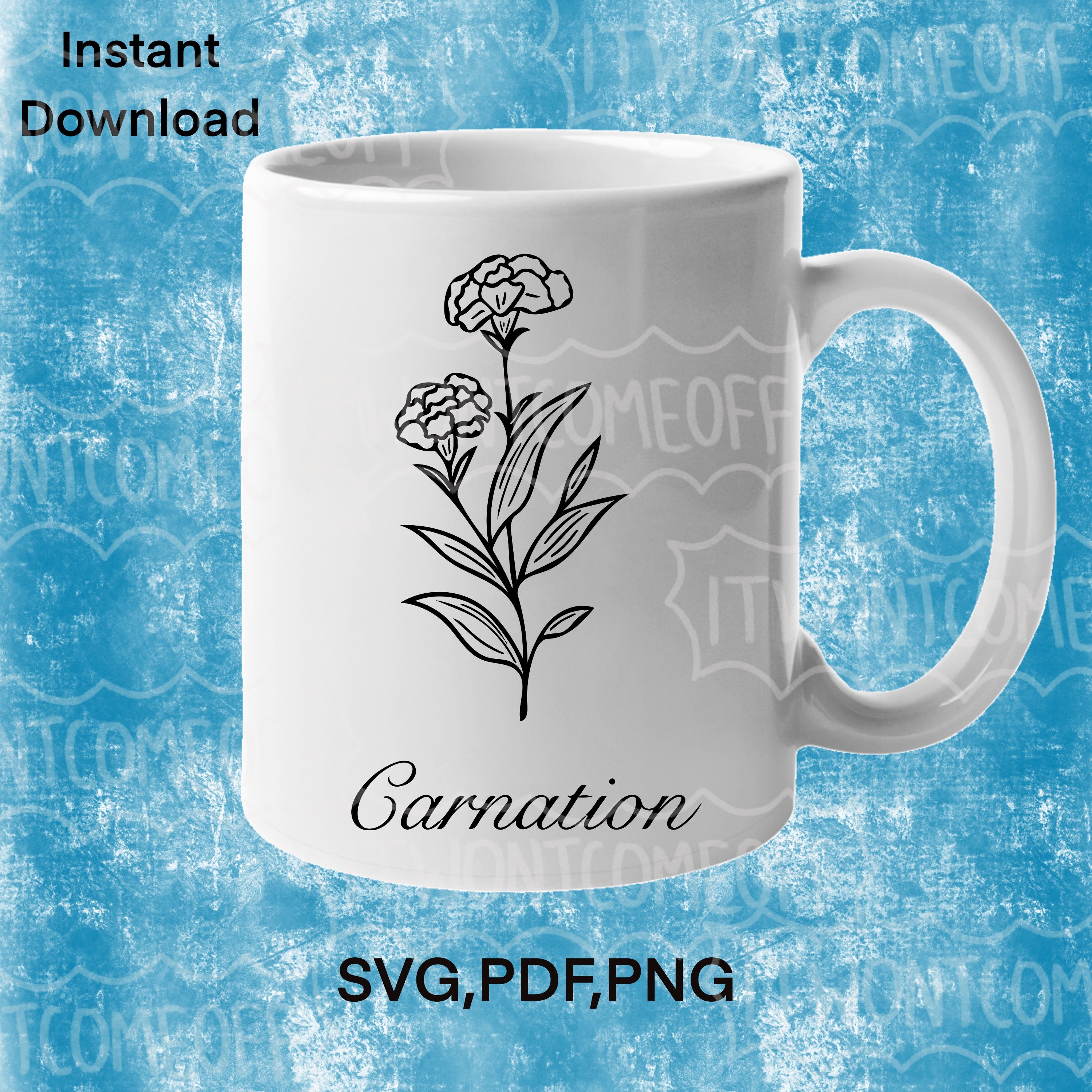 Carnation SVG : Carnation Flower SVG Birth Flower Clipart - Etsy