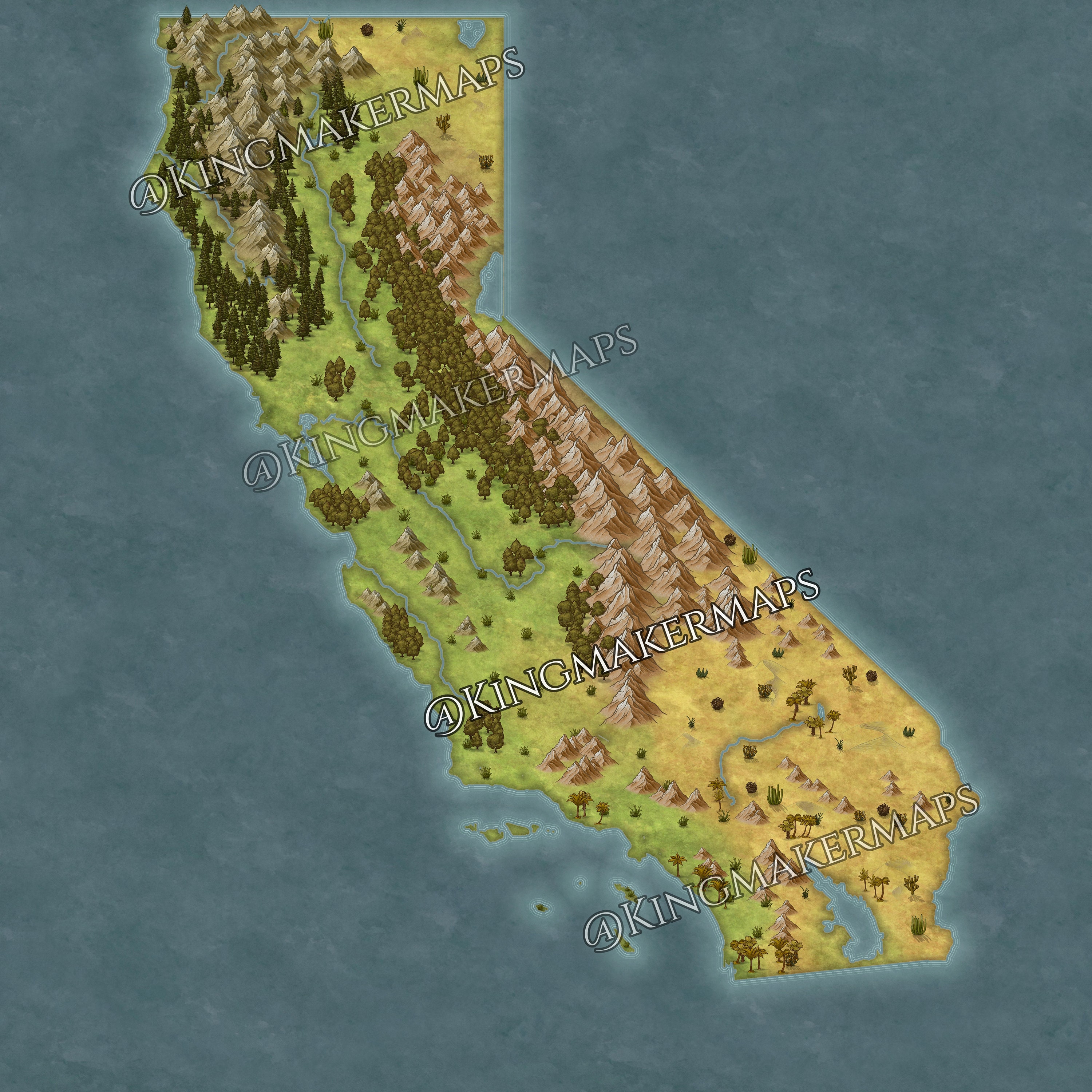 Dnd Real Life Map - California - Etsy