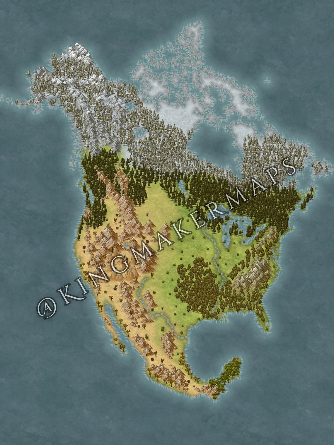 Dnd Real Life Map North America canada, USA, Mexico - Etsy Canada