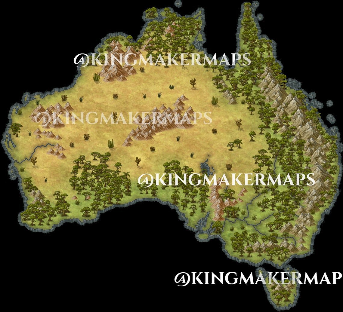 Dnd Real Life Map - Australia - Etsy Canada
