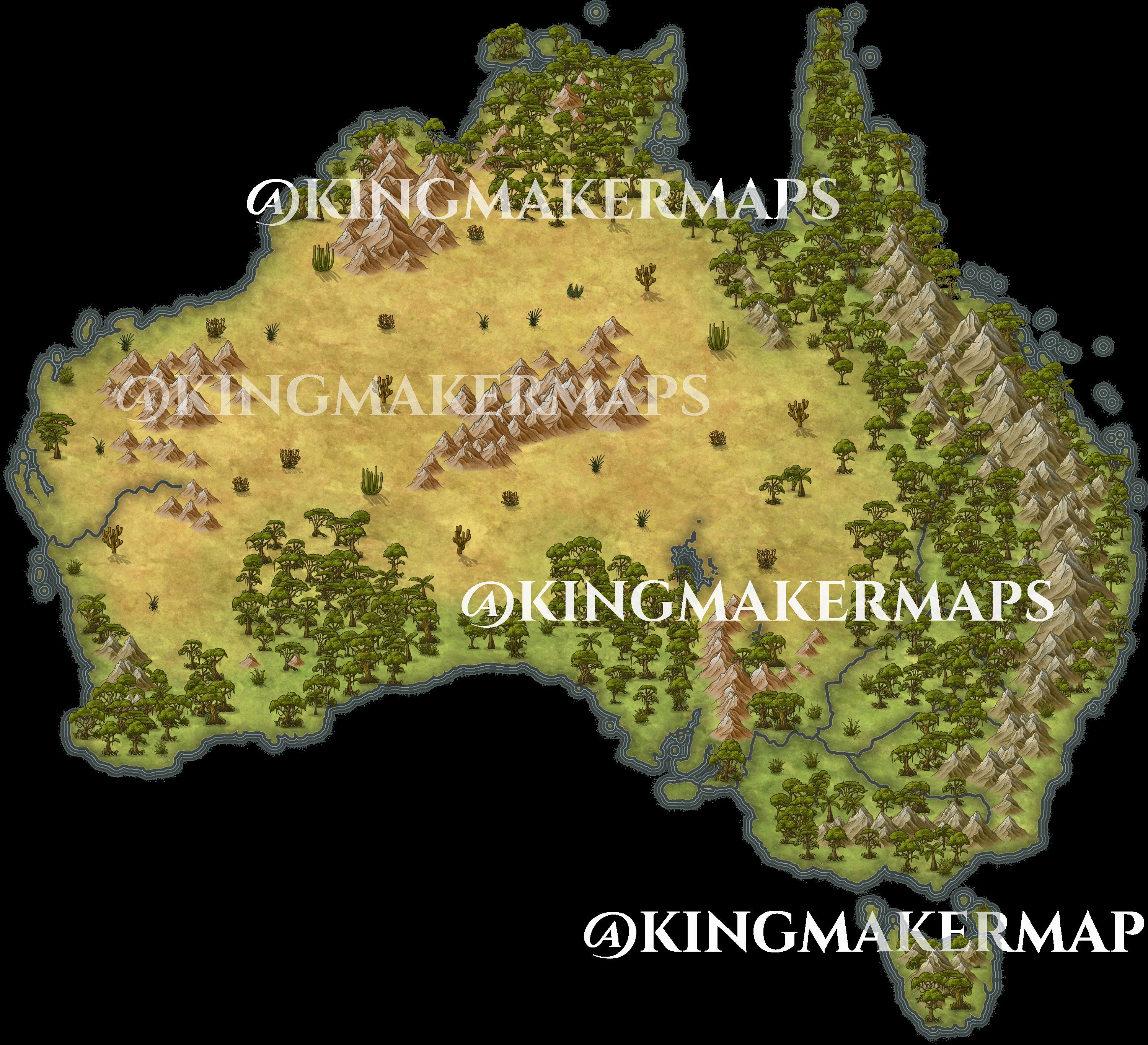 Dnd Real Life Map - Australia - Etsy
