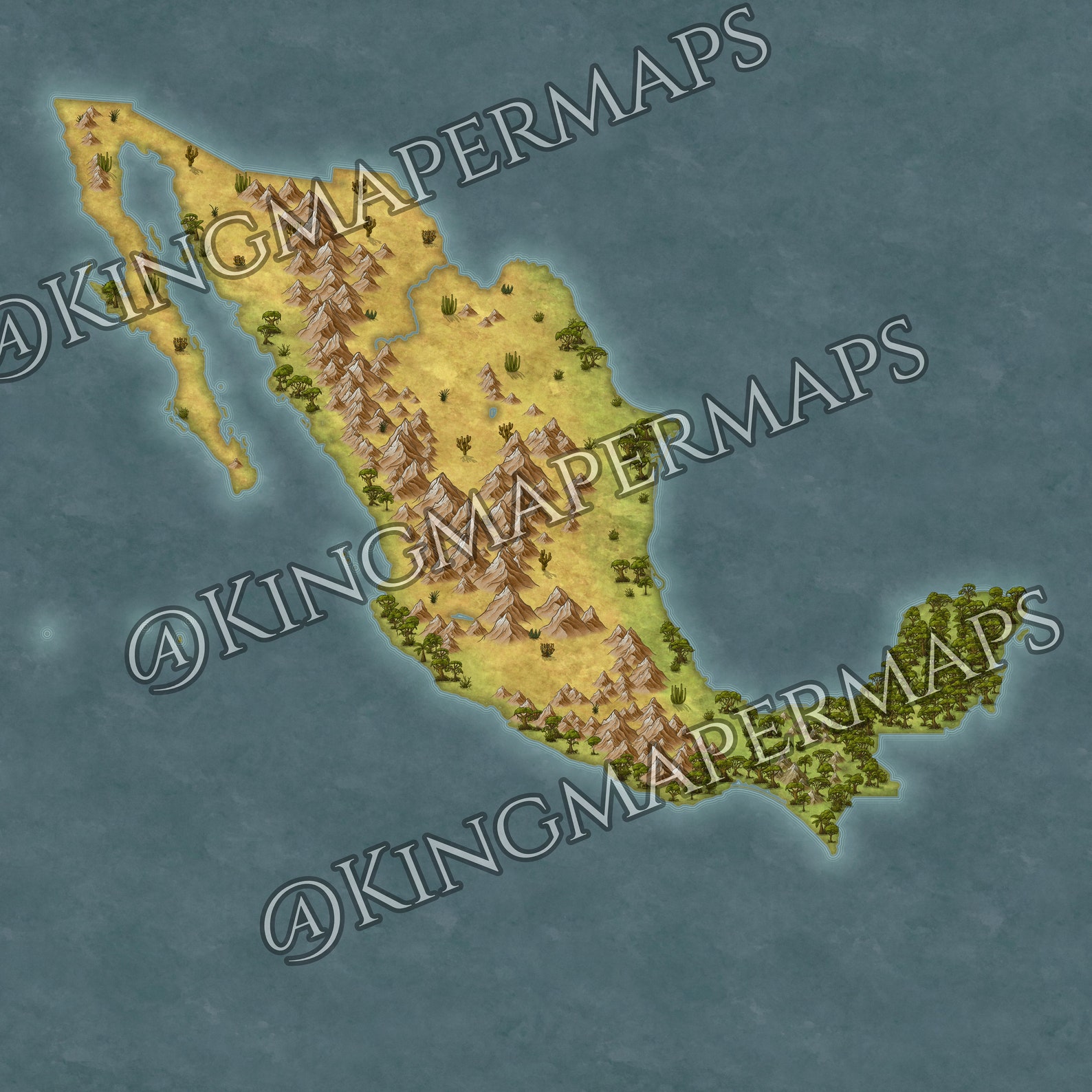 Dnd Real Life Map - Mexico - Etsy