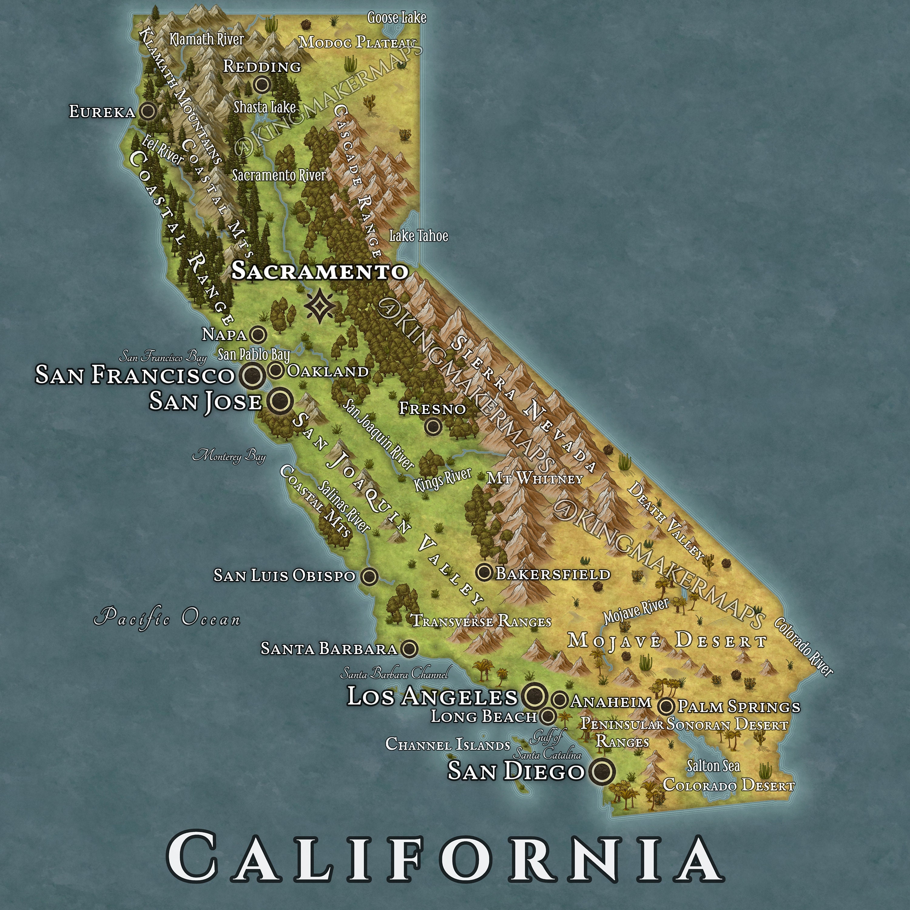 Dnd Real Life Map - California - Etsy