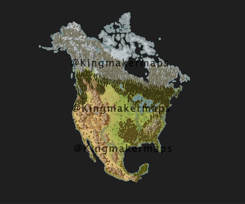 Dnd Real Life Map North America canada, USA, Mexico - Etsy Canada