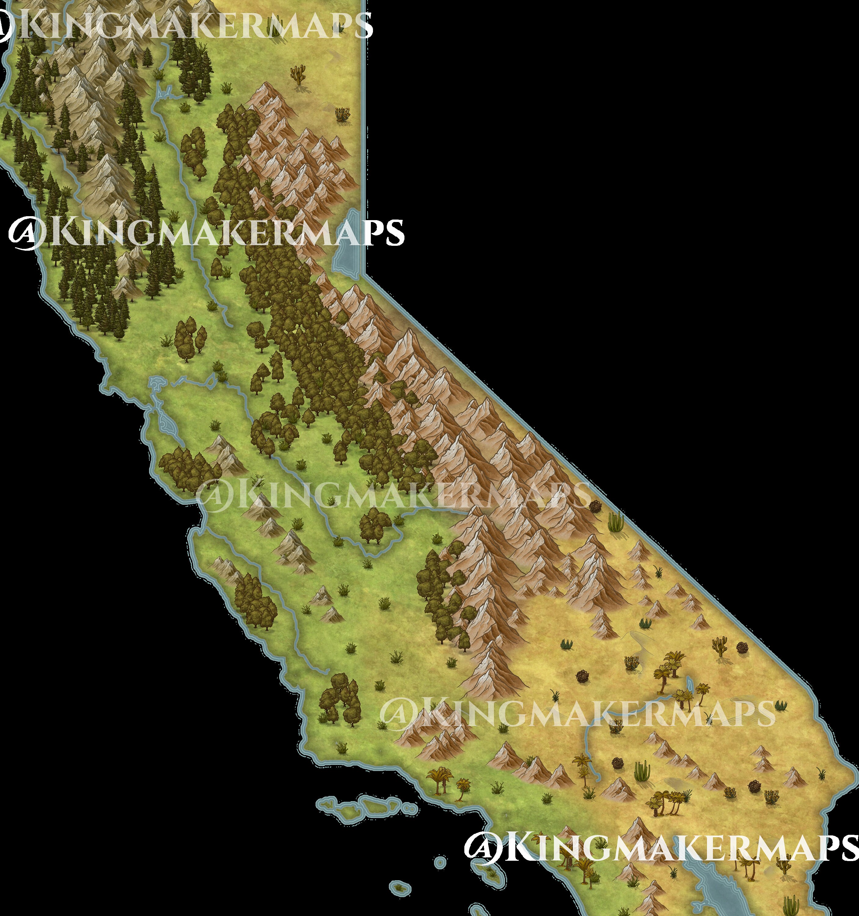Dnd Real Life Map - California - Etsy