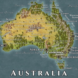 Dnd Real Life Map - Australia - Etsy