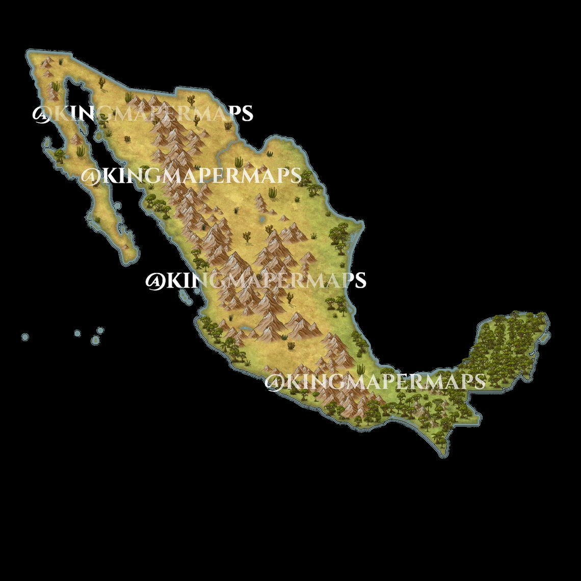 Dnd Real Life Map - Mexico - Etsy