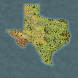 Dnd Texas Map - US State Real Life - Etsy Canada