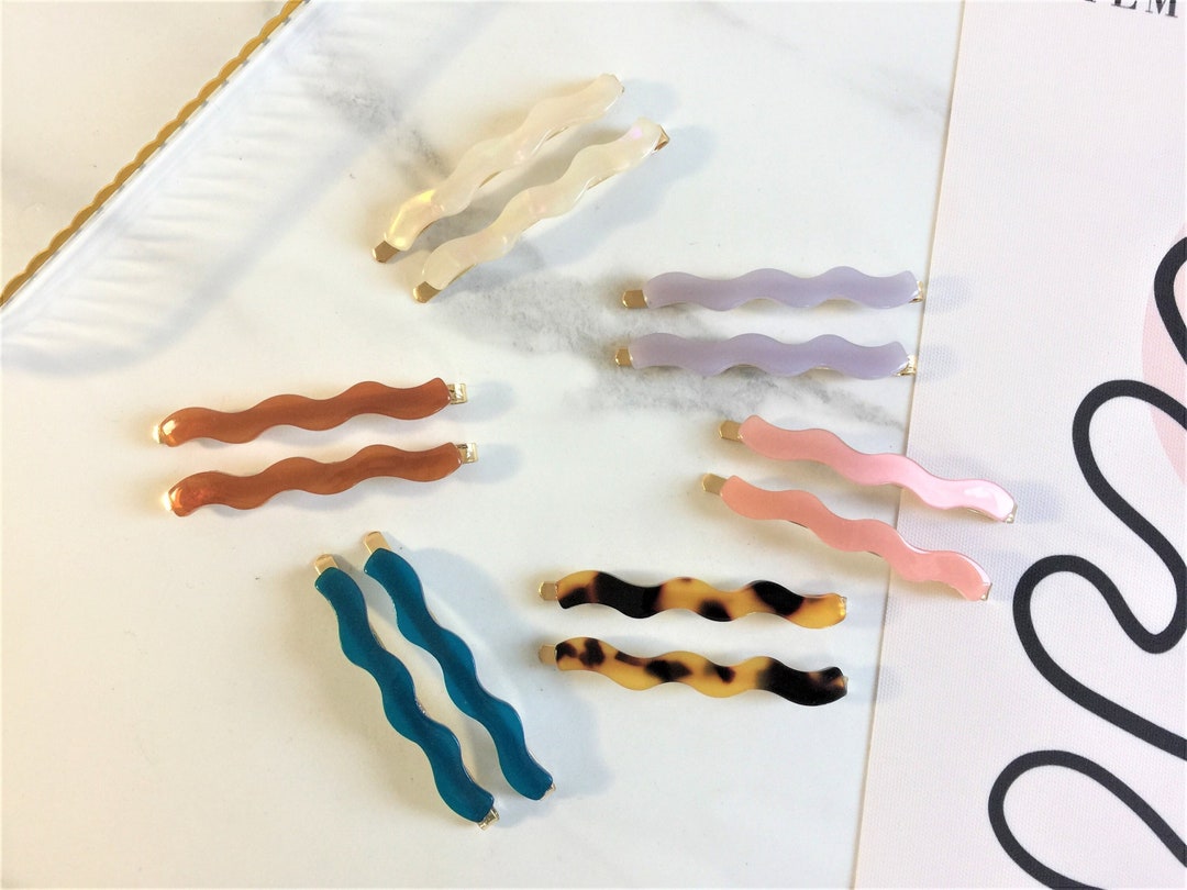 2-pack Wavy Bobby Pin Set, Tortoise Shell Hair Pin, Acetate Bobby Pin ...