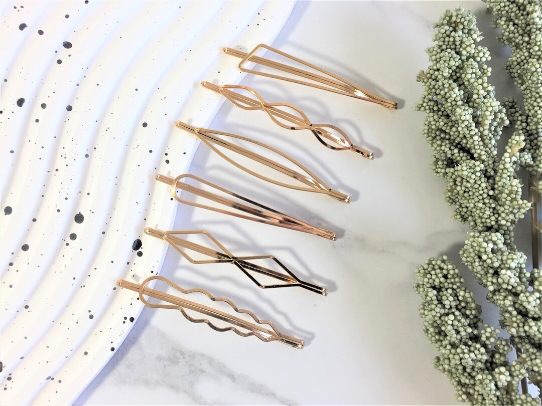 3pcs 6pcs Minimalist Bobby Pin Set, Gold Black Bobby Pin Set, Modern ...