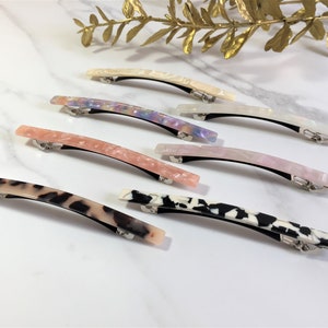 Long Bar Non-slip French Barrette, Long Skinny Tortoise Shell Barrette ...