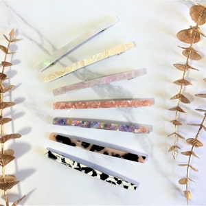 Long Bar Non-slip French Barrette, Long Skinny Tortoise Shell Barrette ...