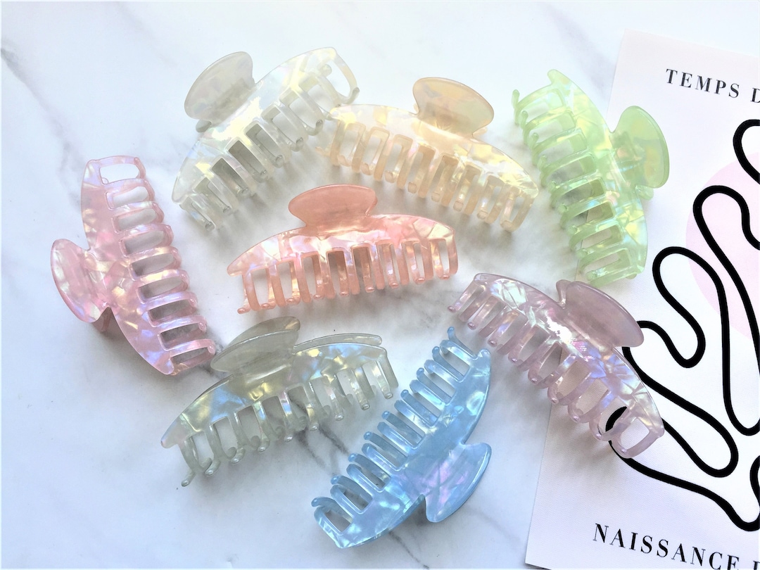 3.75 Iridescent Claw Clip, Large Jeweltone Claw Clip, Spring Summer ...