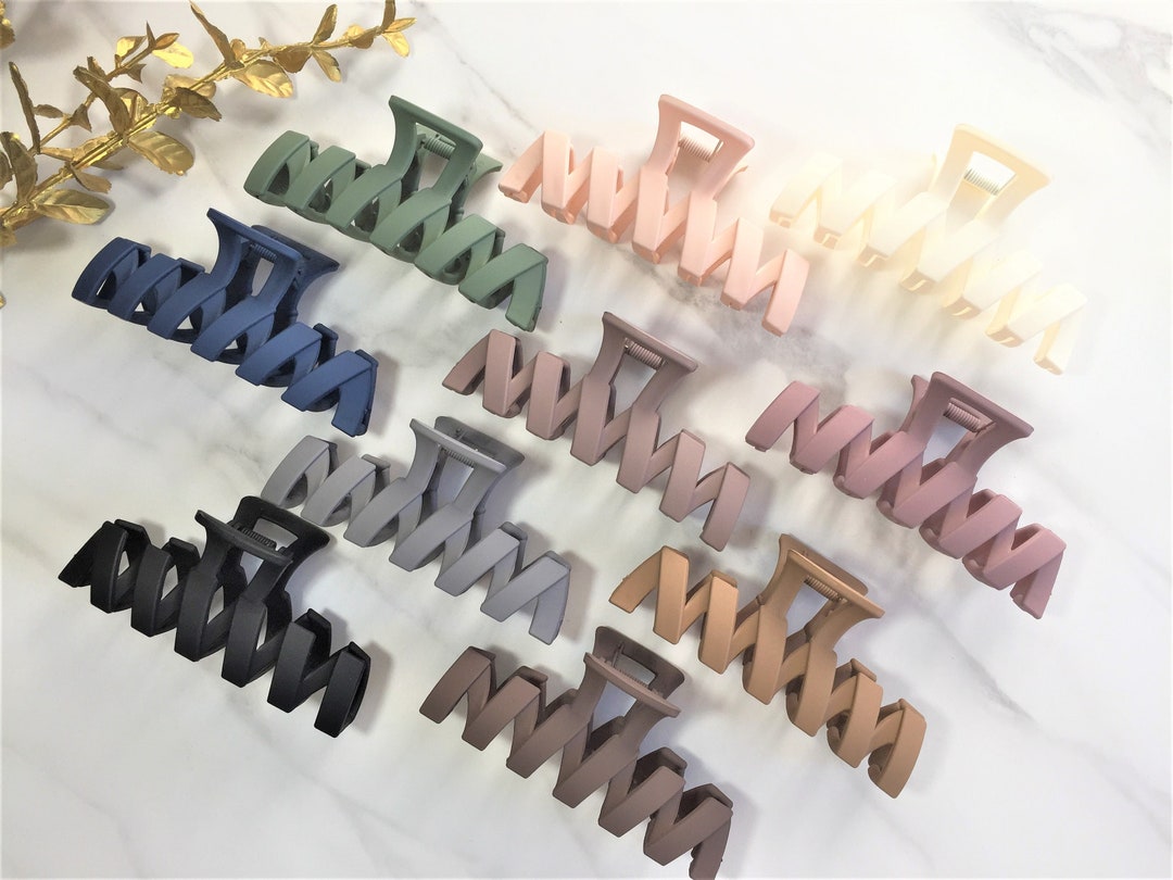 Large 4.5 Zig Zag Hair Claw Clip, Matte Hair Claw, Wavy Hair Claw, Hair ...