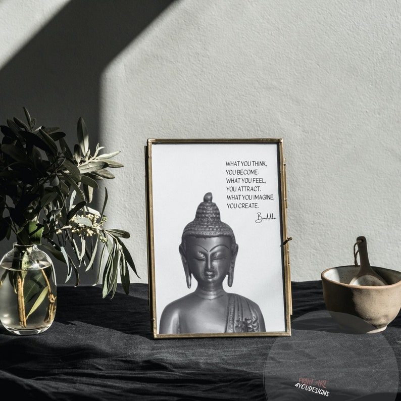 What You Think, You Become... Buddha Quote Digital Download Buddha ...