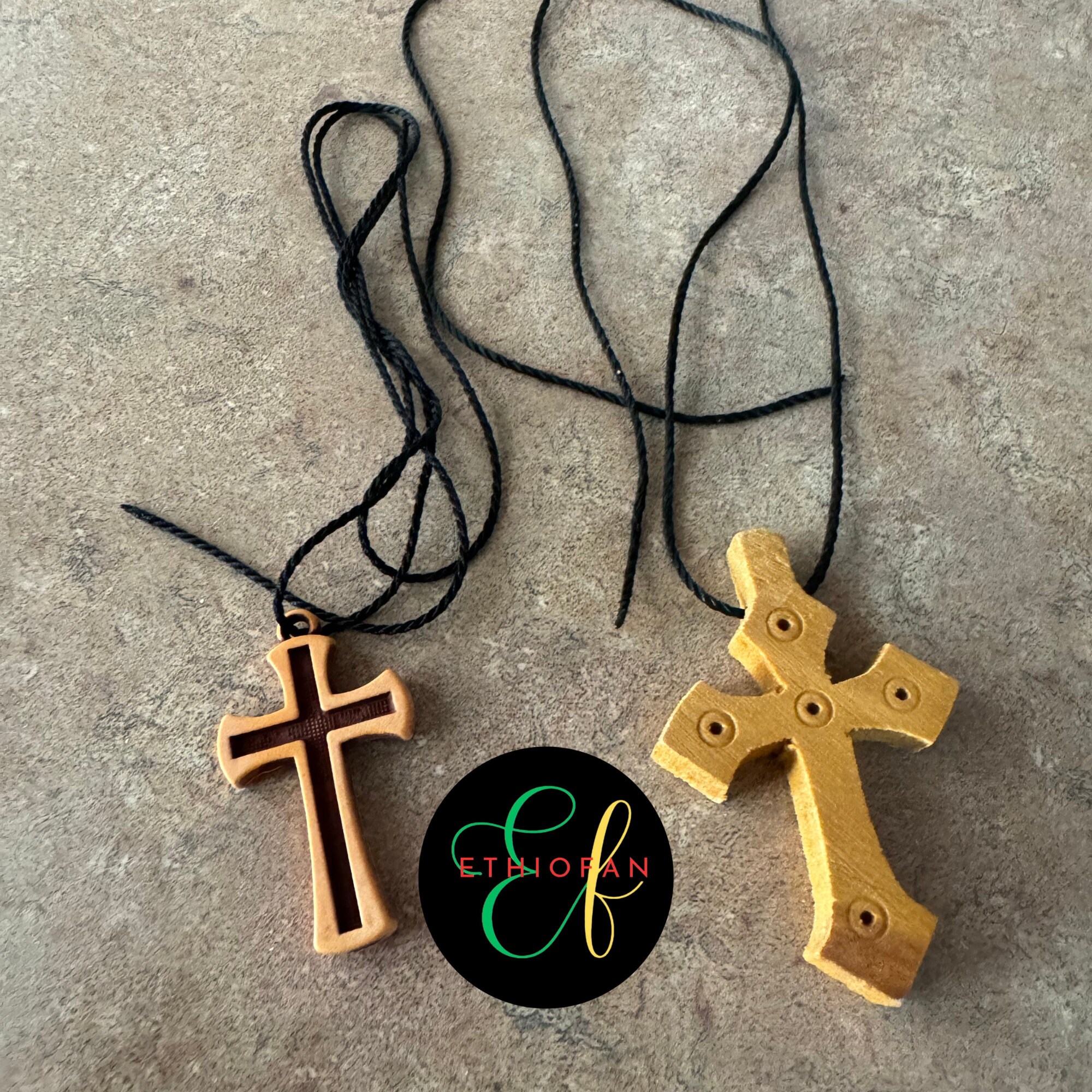 Ethiopian Wooden Cross Mahogany Ethiopian Orthodox Style Cross