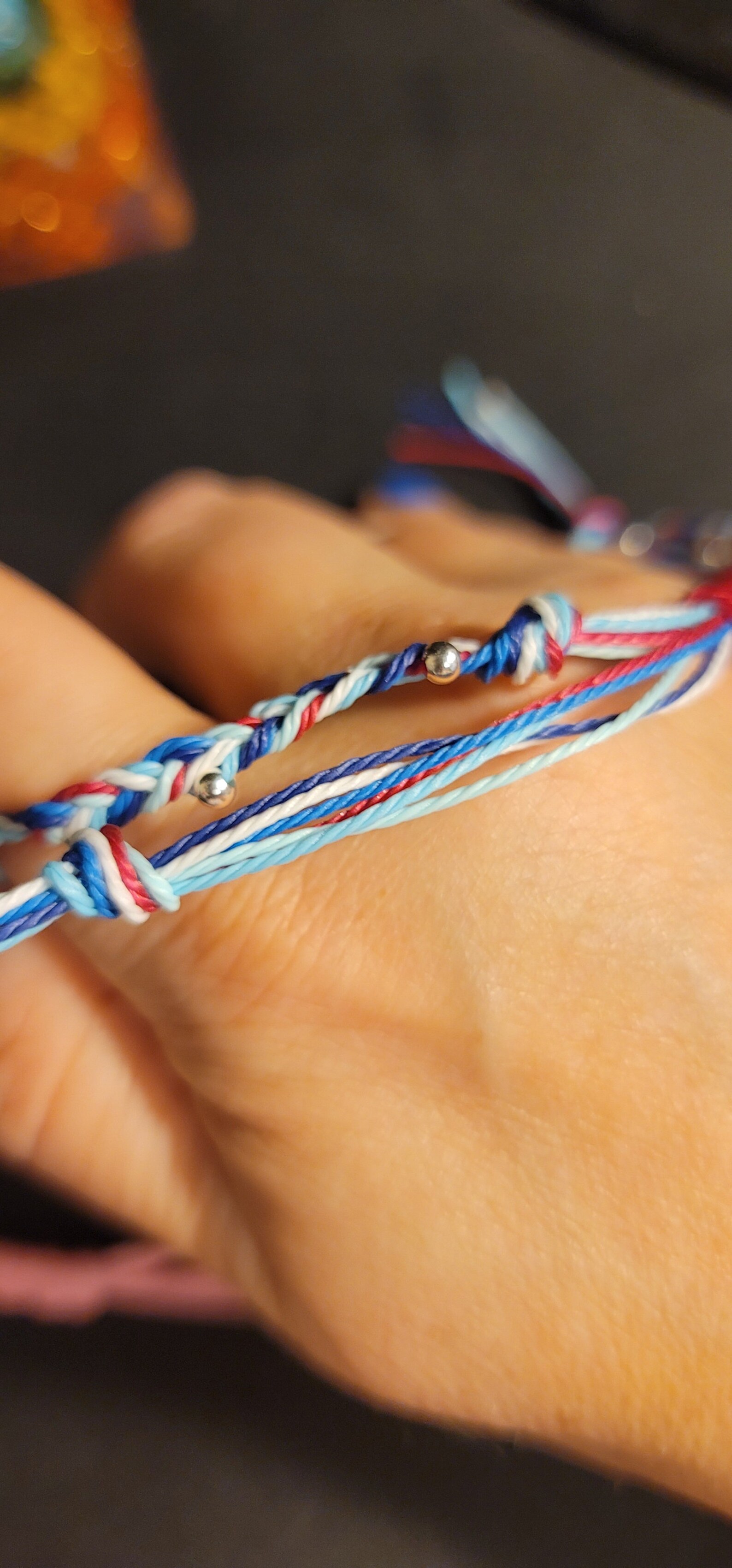 Pink and Blue Two Bracelet Braided Anklet Set - Etsy