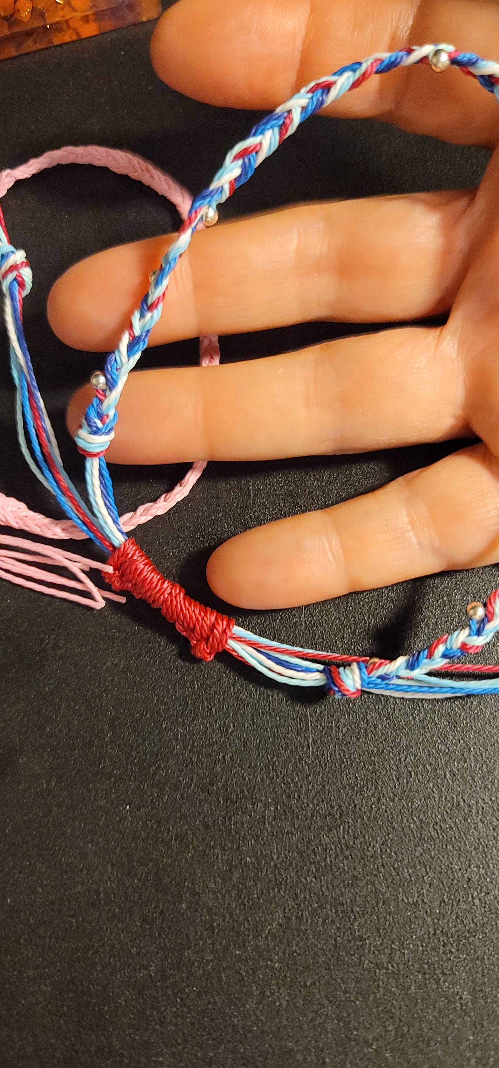 Pink and Blue Two Bracelet Braided Anklet Set - Etsy