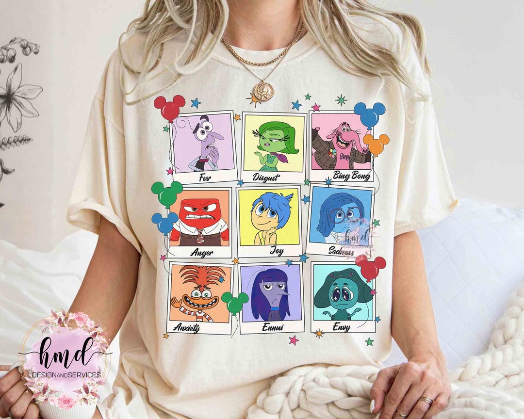 Pixar Inside Out Characters Take Photos Group T-shirt, Disney Inside ...