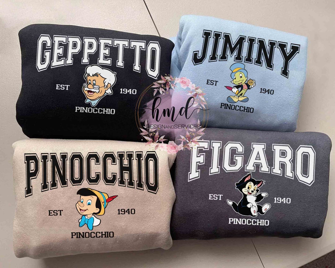 Vintage Disney Pinocchio Characters Squad Group Custom Sweatshirt ...