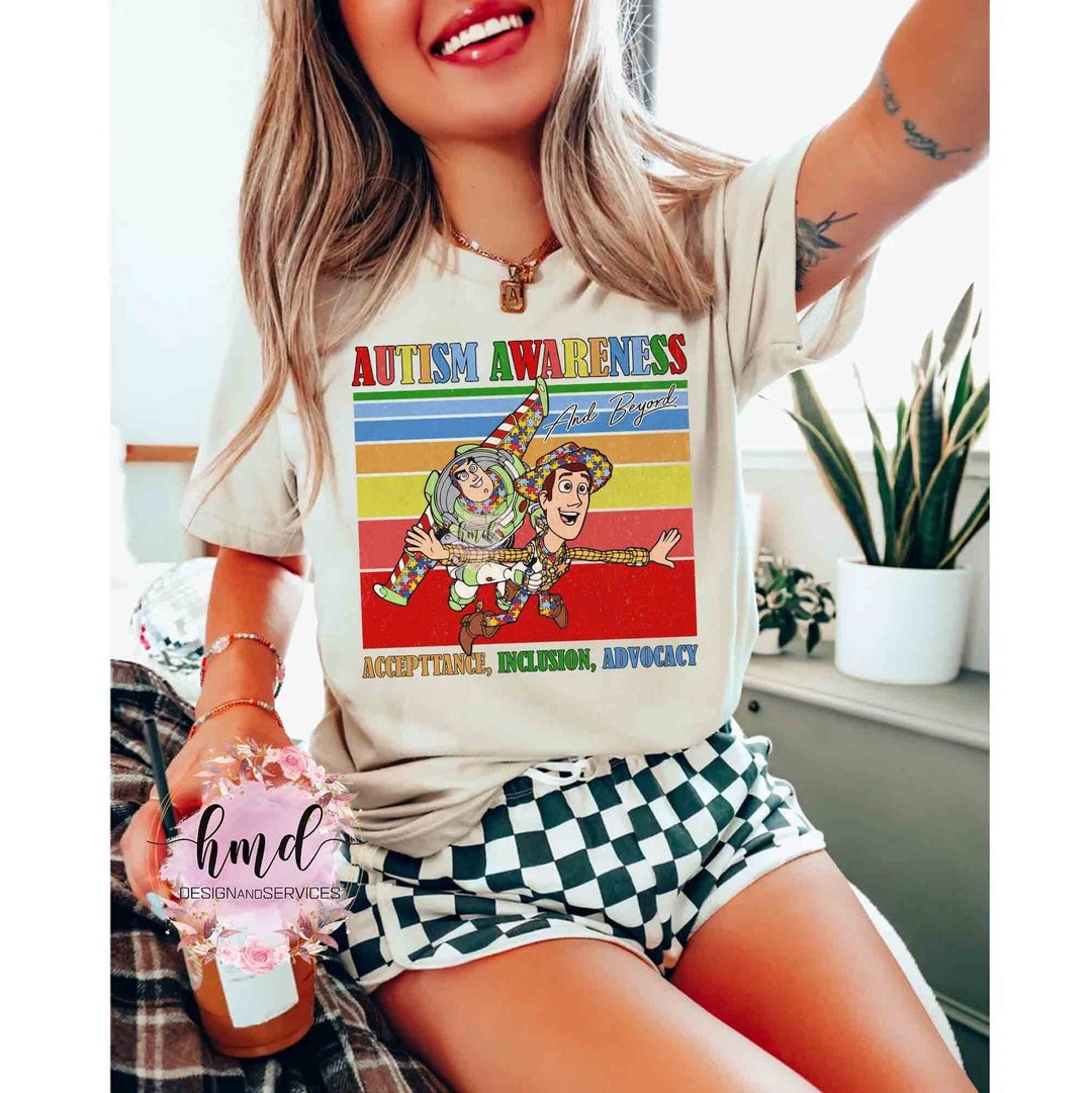 Retro Woody and Buzz Lightyear Autism Awareness T-shirt, Disney Toy ...
