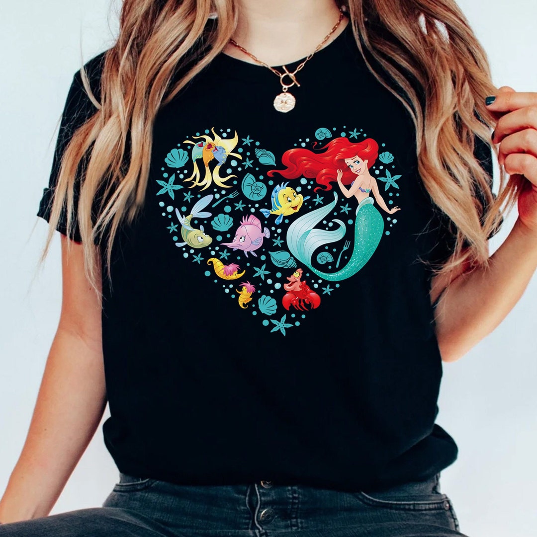 Disney Princess Ariel Flounder and Sebastian Collage Heart - Etsy