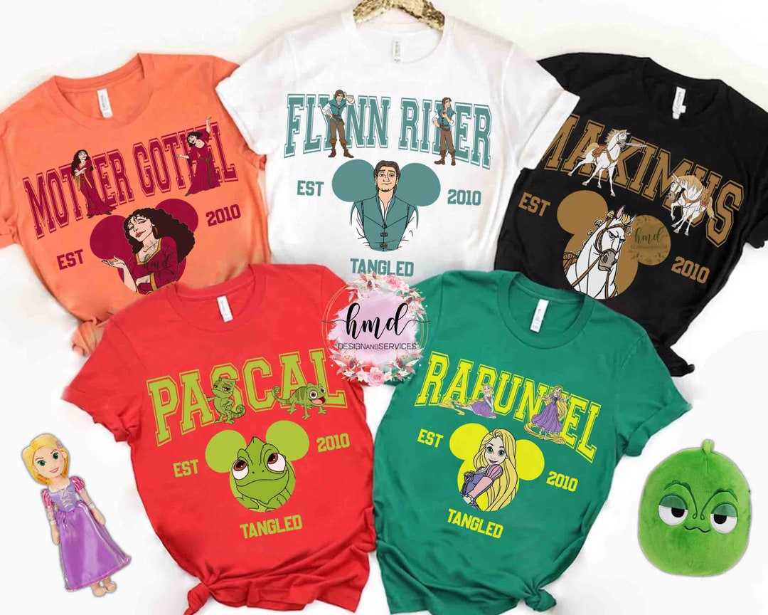 Tangled Characters Group Rapunzel Custom Vintage T-shirt, Disney ...