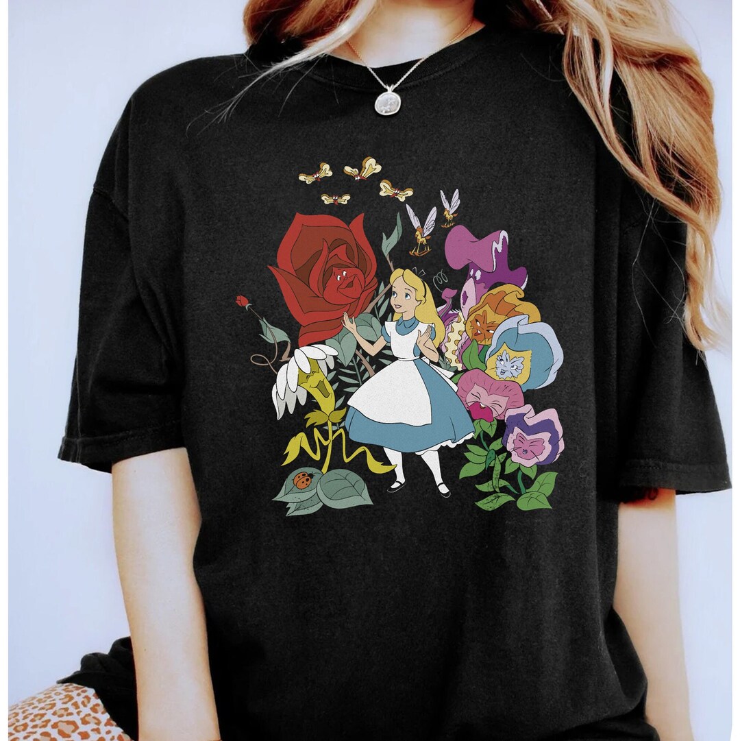 Disney Alice in Wonderland Alice in the Flowers Shirt - Etsy