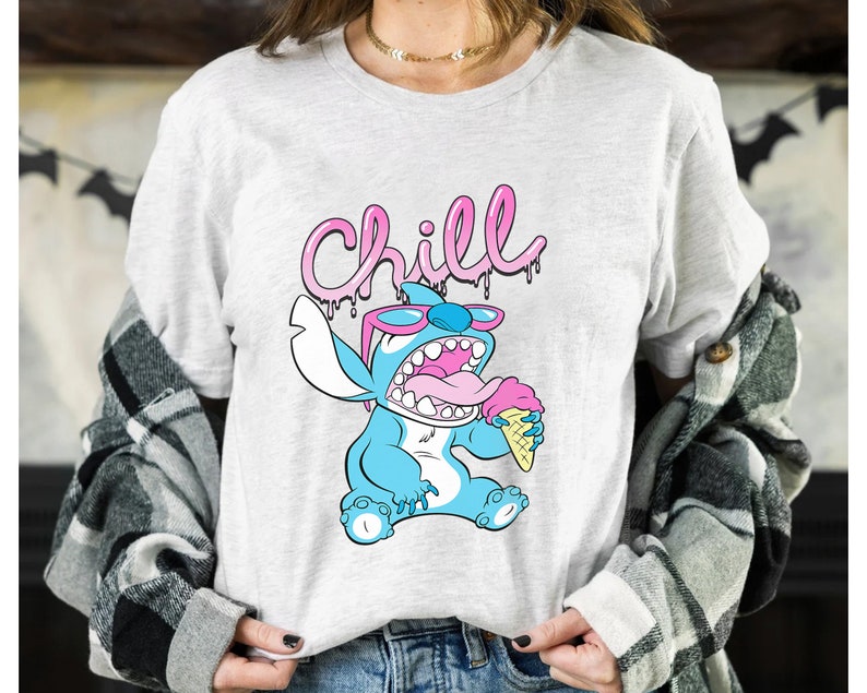 Disney Lilo and Stitch Neon Ice Cream Chill Drip T-shirt - Etsy