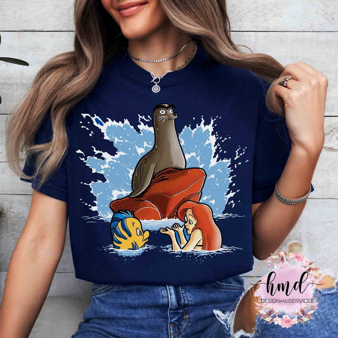 Crossover Finding Nemo Gerald and Ariel Princess Sea Rock T-shirt ...