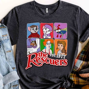Disney the Rescuers Characters Group Shot Retro 1977 Shirt, Magic ...