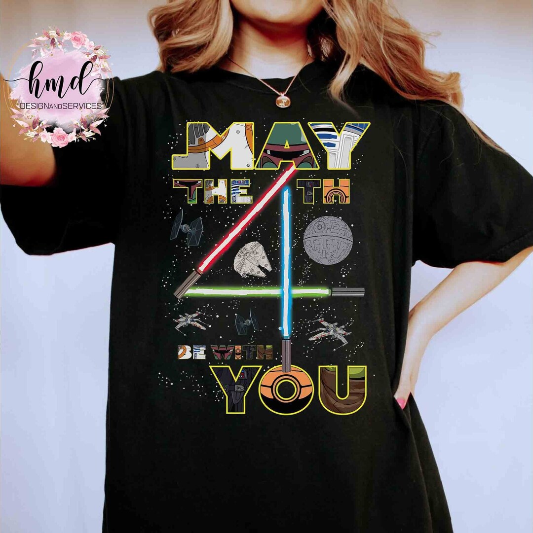 Retro May the 4th Be With You Lightsabers Star War Day 2024 Shirt ...