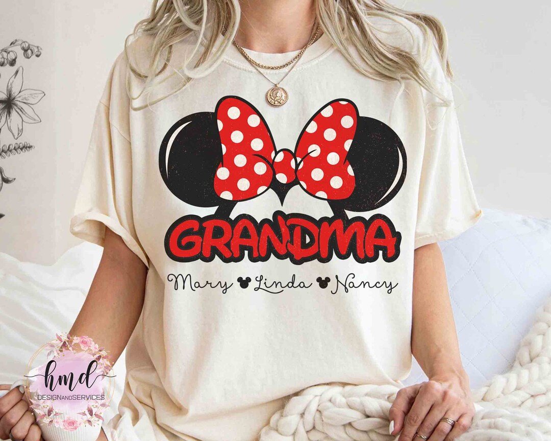 Personalized Disney Grandma Minnie Mouse Ears Shirt, Custom Name Mama ...