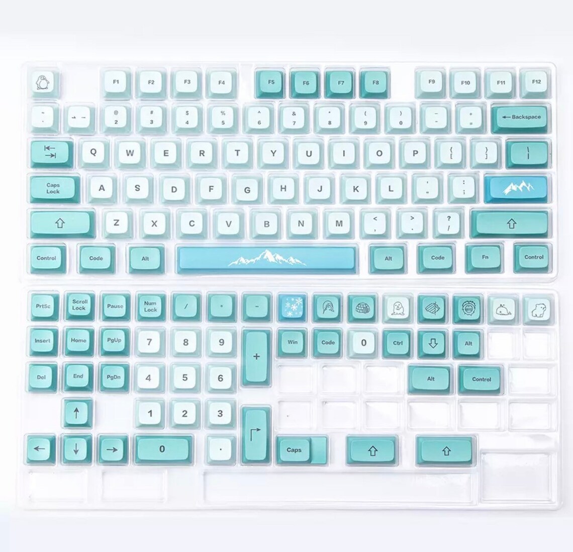 Thocky Iceberg XDA Profile PBT Dye Sub Keycaps 123 Keys for - Etsy UK