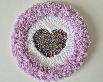 Handcrafted Punch Needle Mug Rug Unique Coasters Perfect Gift Idea Eco ...