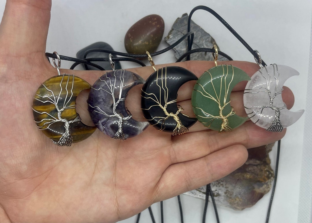 Crystal Moon Tree of Life Pendants - Etsy