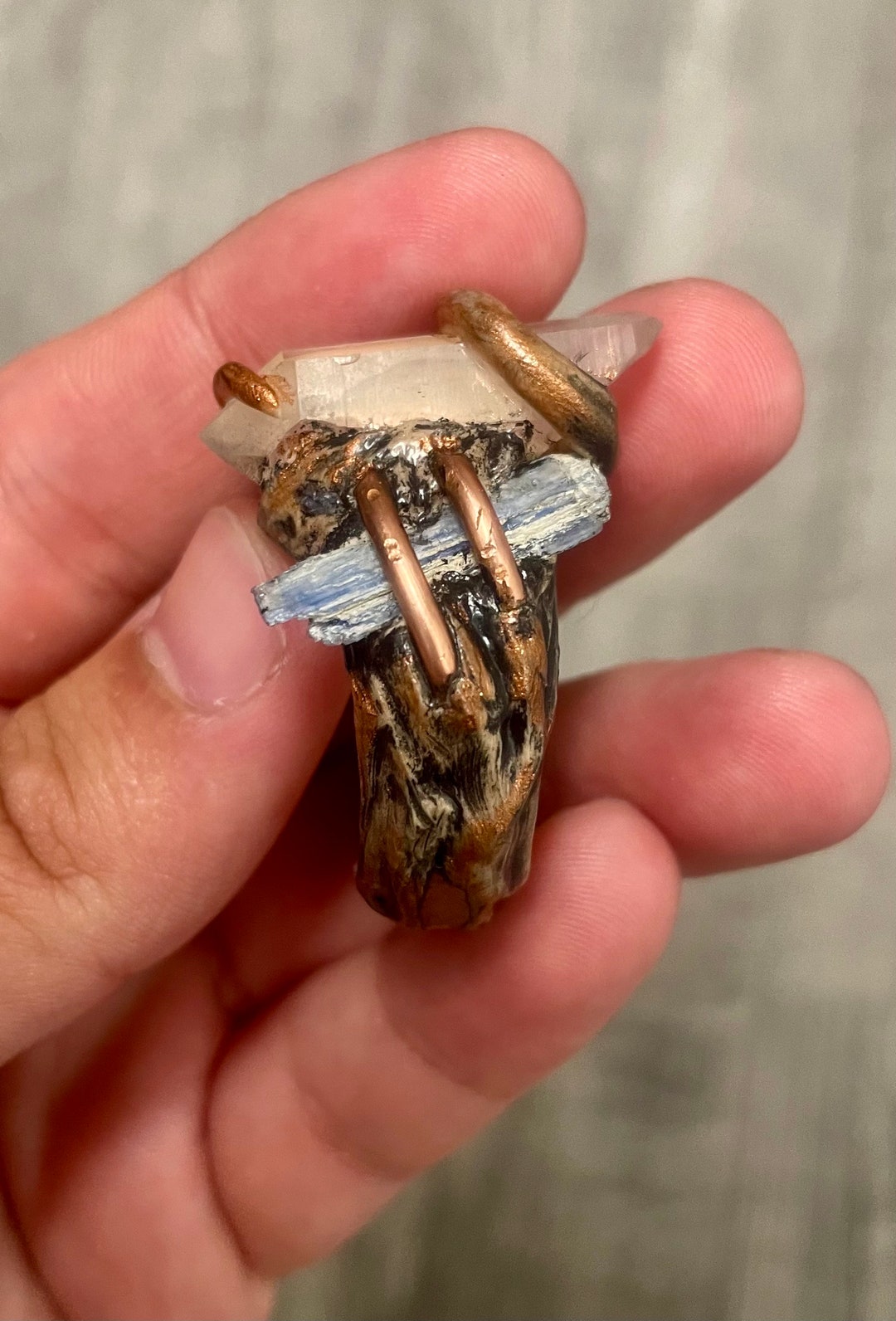 Kyanite and Copper Cursed Ring. Witch/wizard Fantasy Ring Inspired by ...