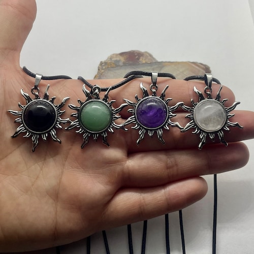 Sun Necklace Women Carnelian Crystal Necklace Orange Agate Sun - Etsy