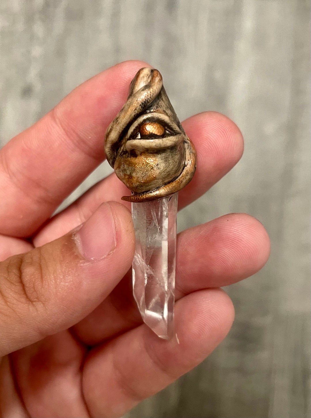 Cursed Quartz Pendant With Little Buddy. Witch/wizard Gothic Amulet ...