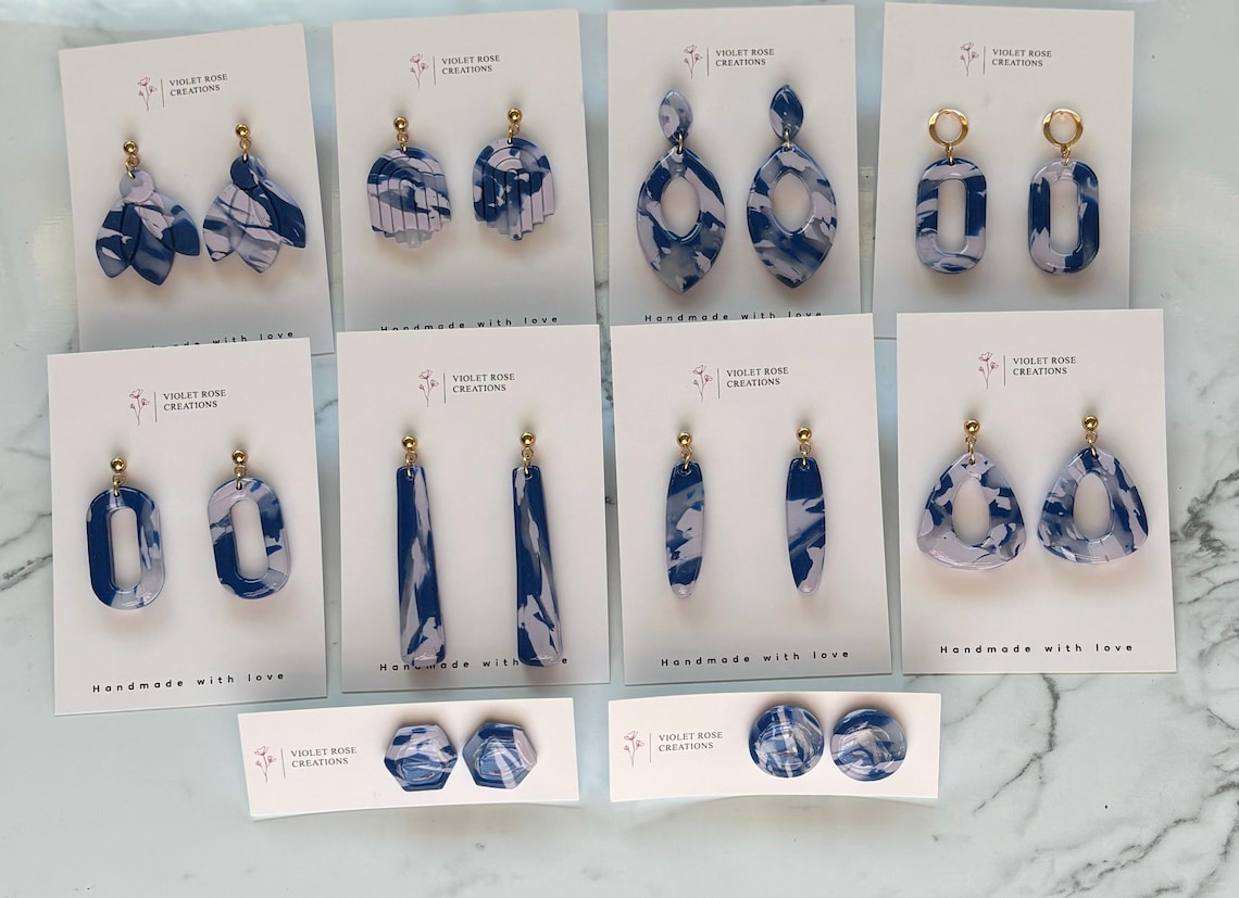 Jaz Collection Part 1 POLYMER CLAY EARRING Handmade Statement Dangle ...