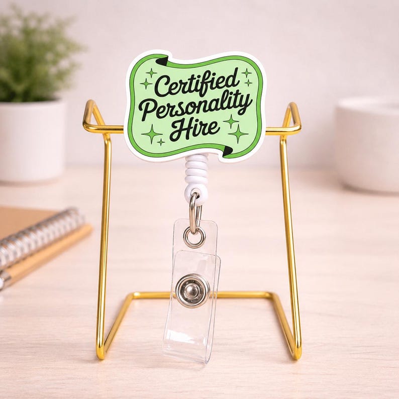 Retractable Badge Reel | Sarcastic Personality Hire ID Holder | Swivel ...