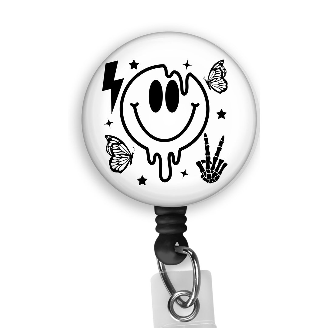 Badge Reel Retractable Positive Badge Happy Saying - Etsy