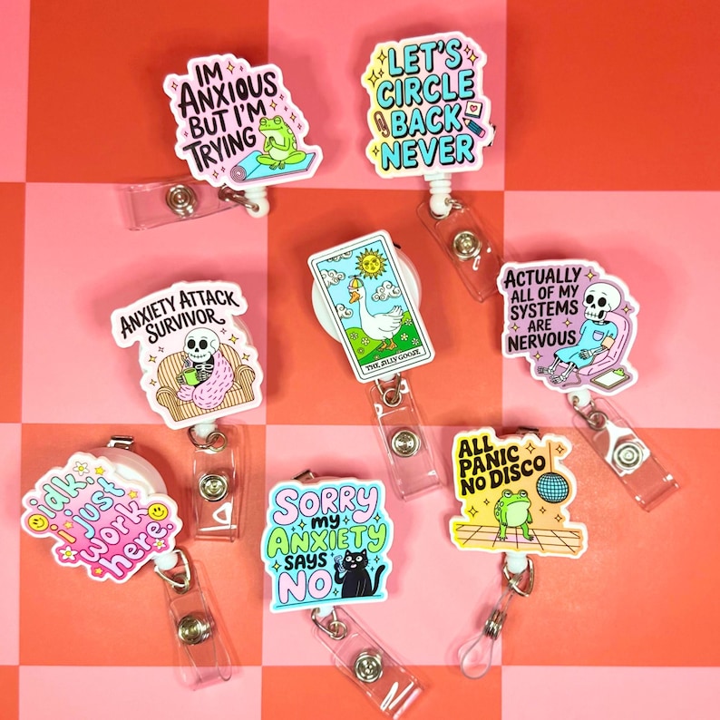 Retractable Badge Reel | Sarcastic Personality Hire ID Holder | Swivel ...
