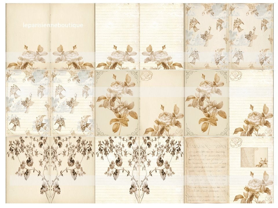 Vintage Gold Rose Journal Printable Pages Part 5 Junk Journal - Etsy