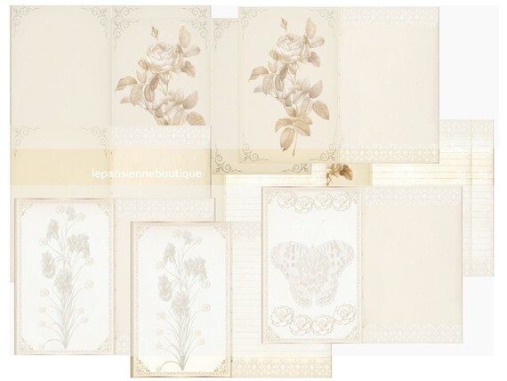 Vintage Gold Rose Journal Printable Pages Part 1 Junk Journal - Etsy